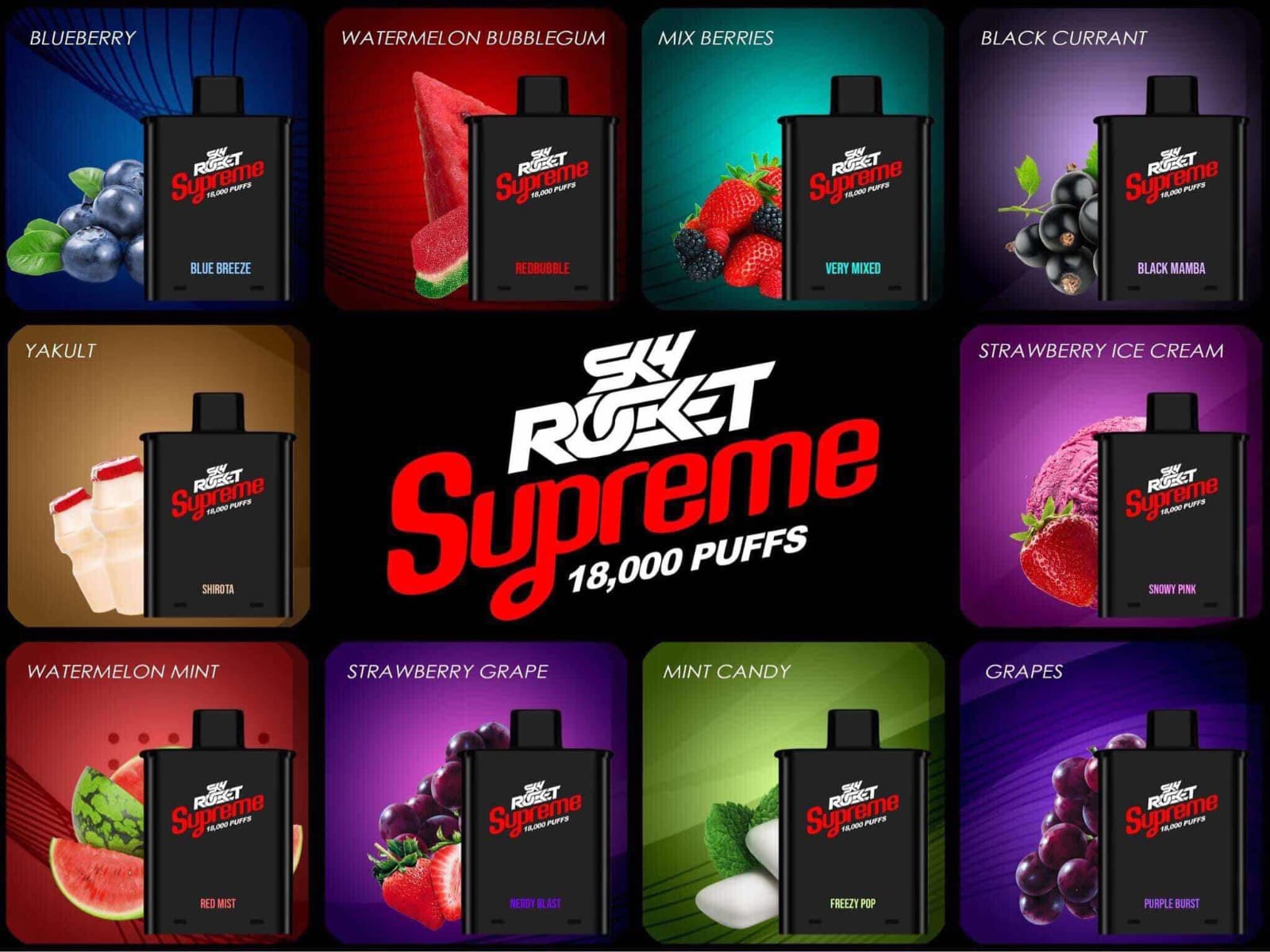 SKY ROCKET SUPRME (V2POD) 18K PUFFS – OX VAPE MAKATI