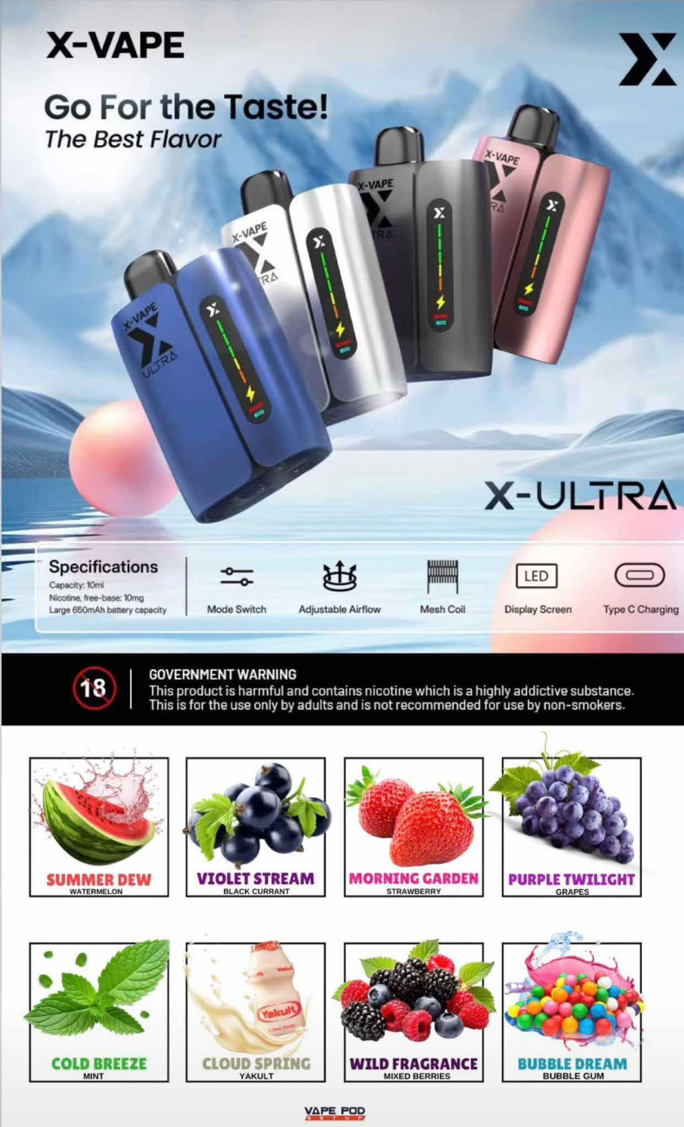 X - ULTRA POD & DEVICE/BATTERY – OX VAPE MAKATI